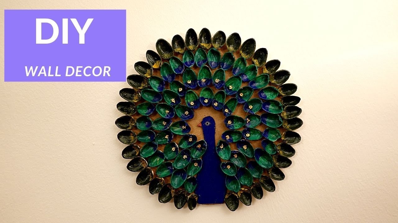 DIY Pista Shell Peacock 🦚 | Wall Decor | Diy 4 Paragons - YouTube