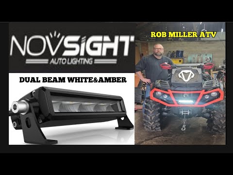 NOVSIGHT 10 inch dual beam light bar. CAN AM Outlander - YouTube