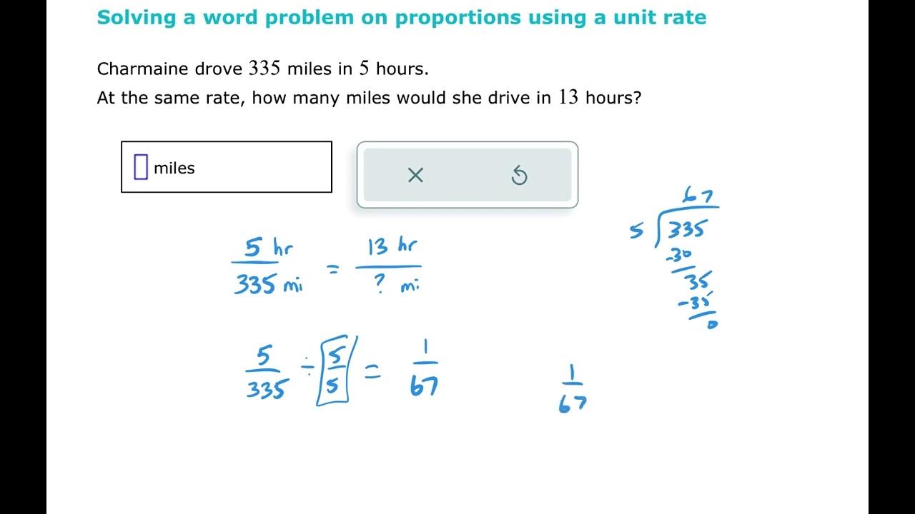 Solving a word problem on proportions using a unit rate (ALEKS examples ...