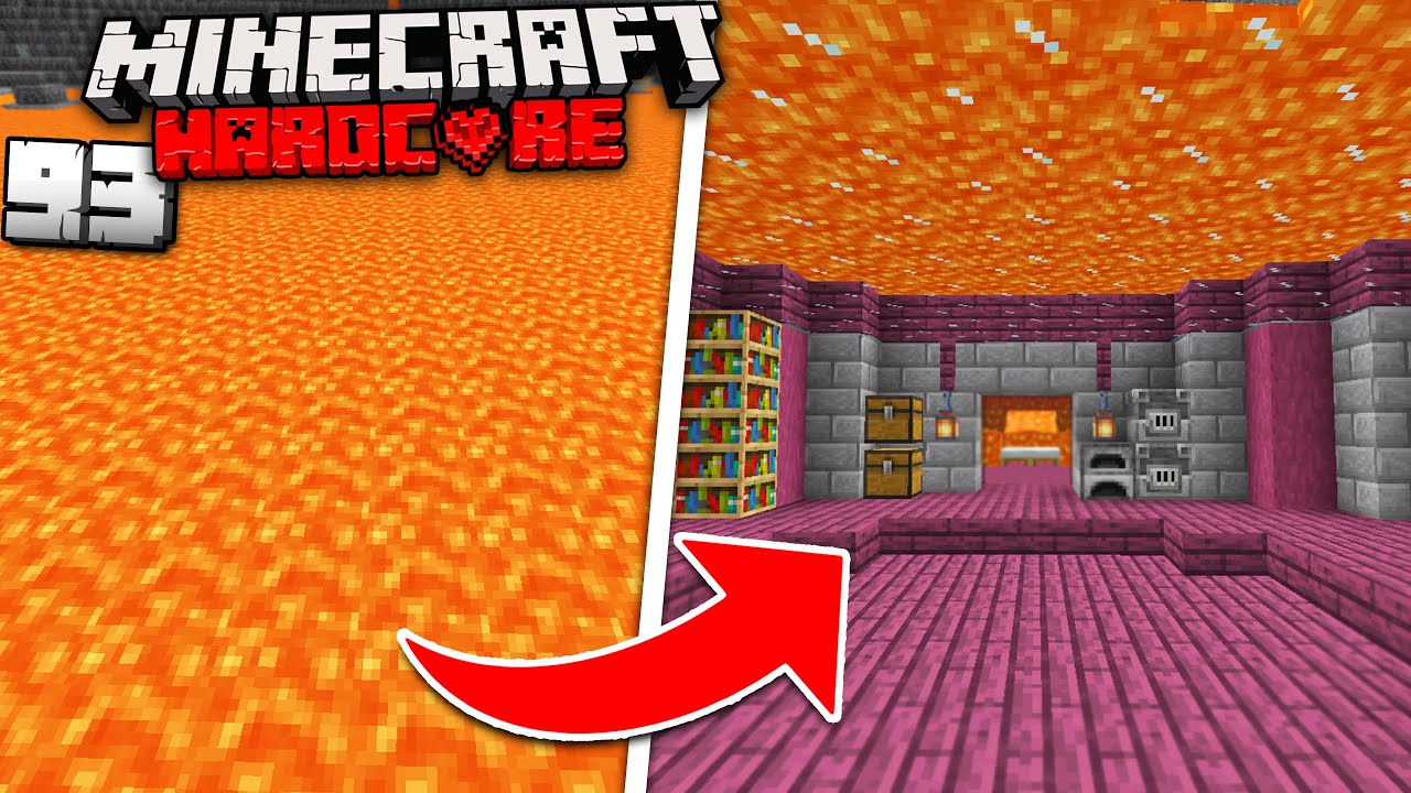 I Built A Secret Under Lava Base In Minecraft Hardcore! (#93) - YouTube