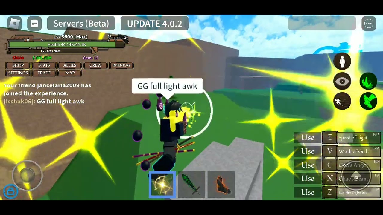 GG finally got full light awk! (king legacy update 4) - YouTube