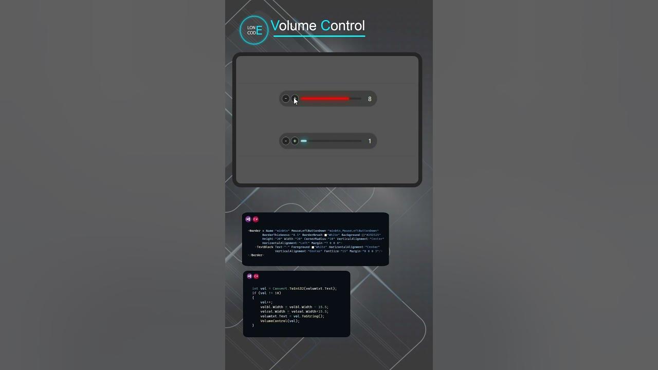 Beautiful Modern Volume Control C# WPF #wpf #design #csharp #uidesign #uidesign #slide #shorts ...