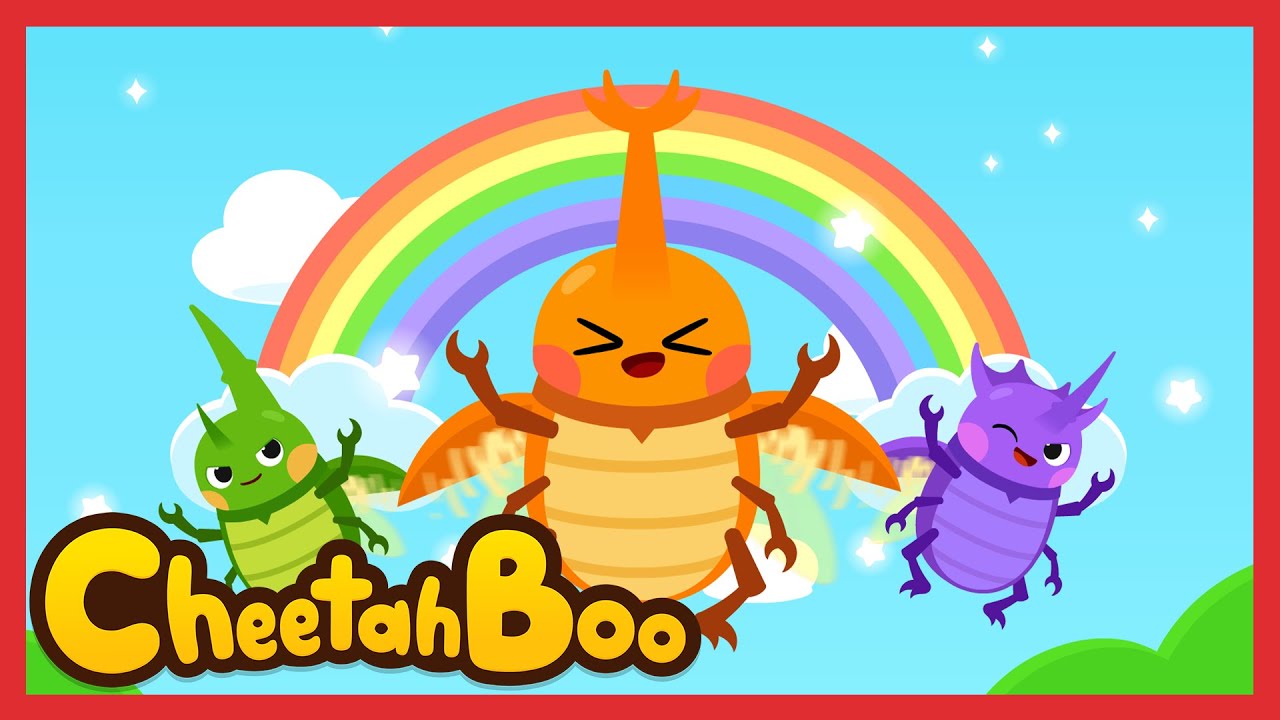 [🎉New] 🌈Rainbow Colorful Rhino Beetles! | Insects Songs | nursery ...