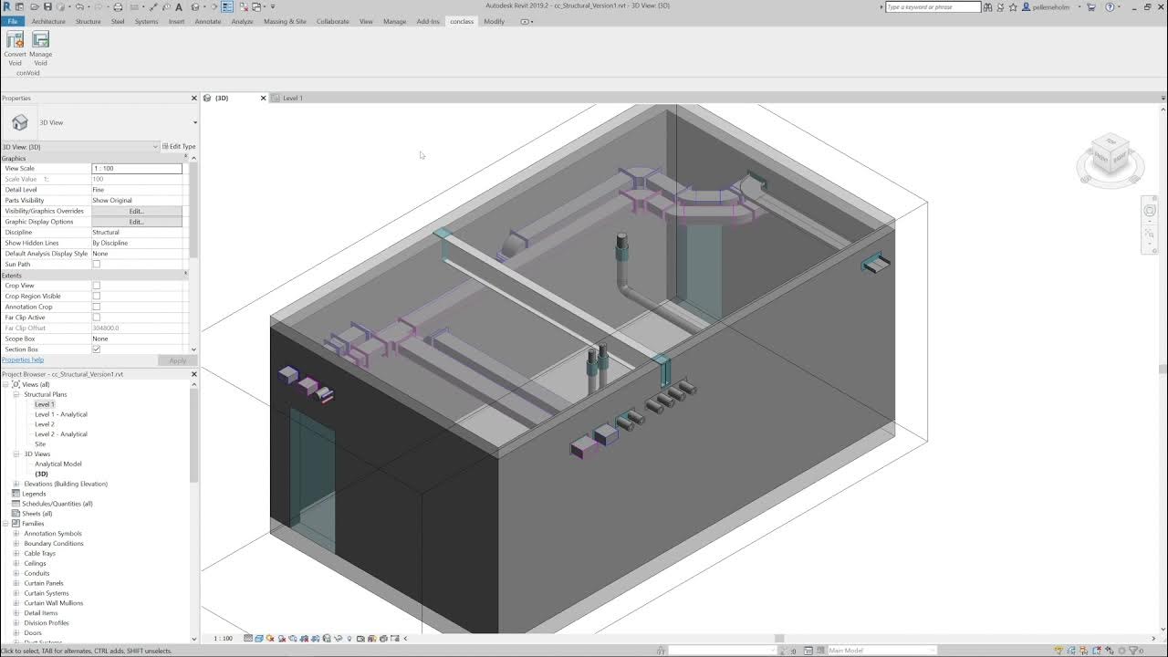 Quick Start Tutorial for Structural Engineers - Autodesk Revit Plug-in conVoid - YouTube