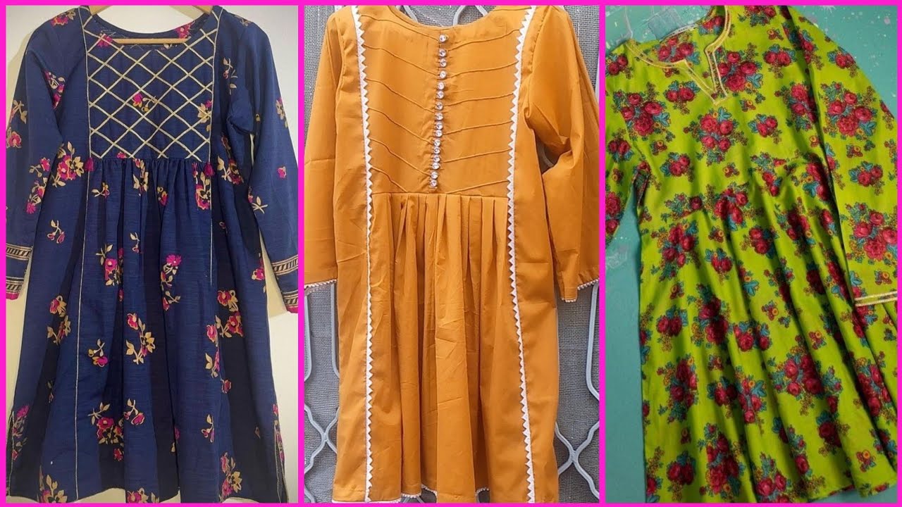 Lawn Short Frock Designs For Summer🔥Eid Lawn Short Frock Designs/Short ...