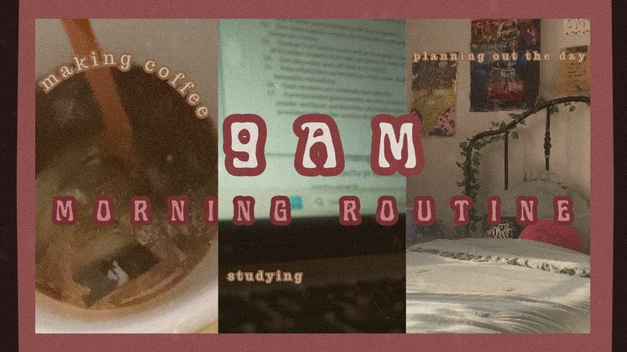 *productive* 9AM MORNING ROUTINE || skincare, studying, making coffee ...