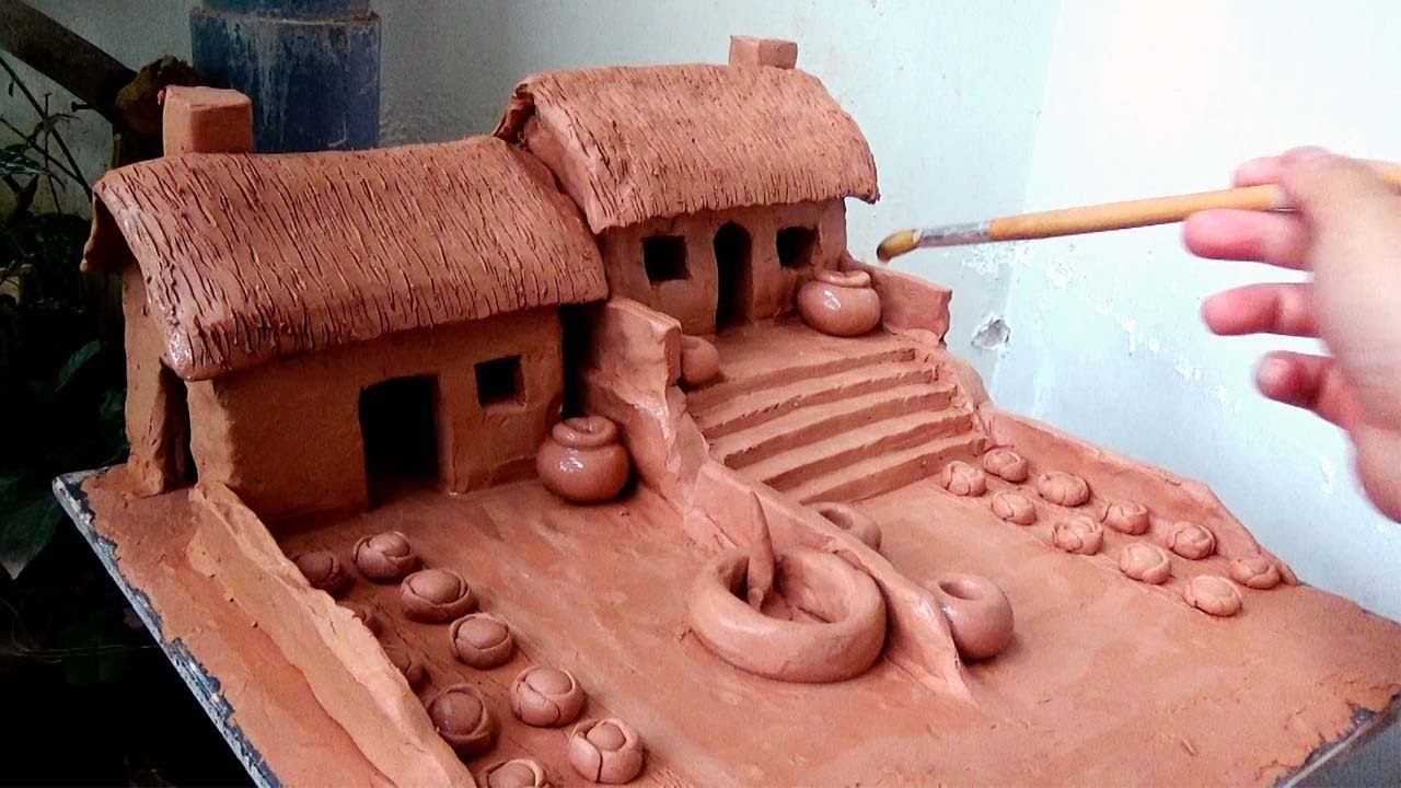 DIY Miniature Dream House: Build a Clay Village with Cabbages - YouTube