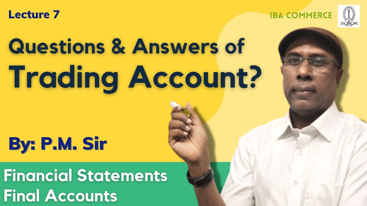 Trading Account Problems and Solutions by P.M. Sir - YouTube