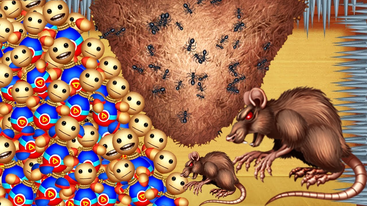 Crazy Anthiil Rats vs 999 Buddyman Cloning - Kick the Buddy 2023 - YouTube