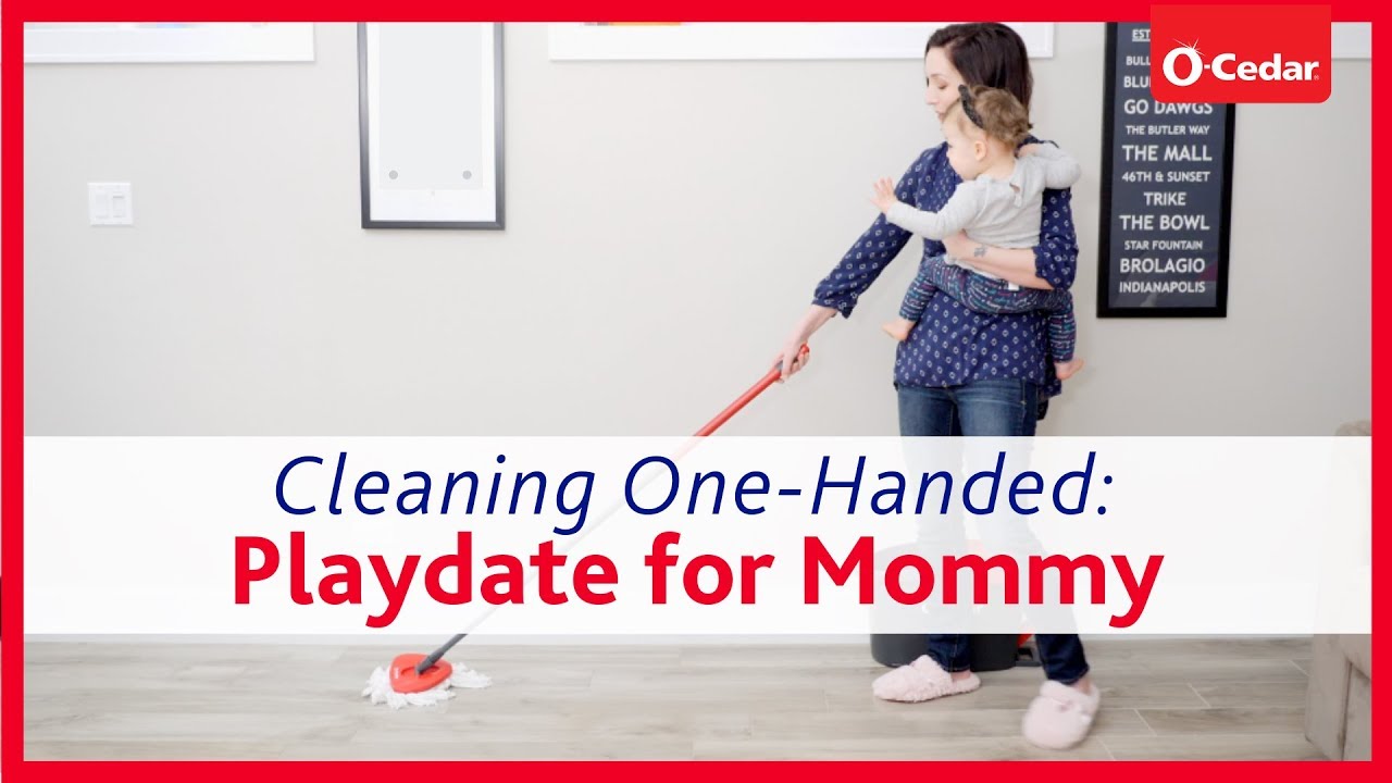 One-Handed Cleaning: Playdate for Mommy - YouTube