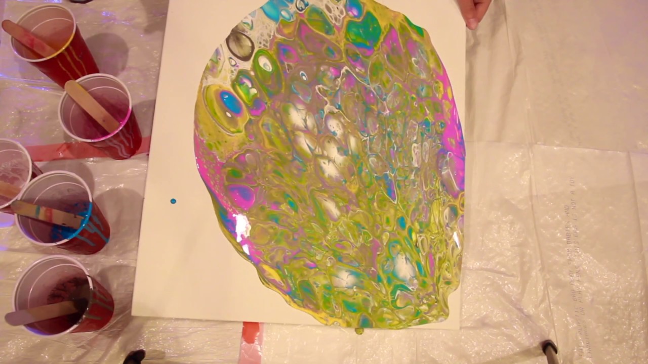 Paint Pouring - Beautiful Cells! - YouTube
