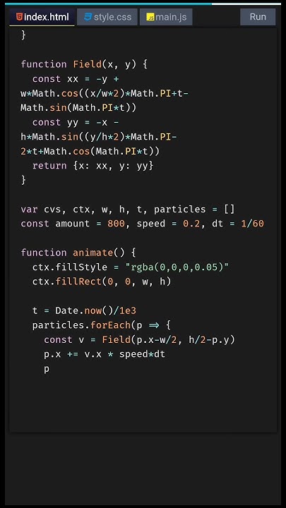 Create Waving Particles with HTML Canvas |HTML5 Canvas Tutorial #shorts #coding #JavaScript ...