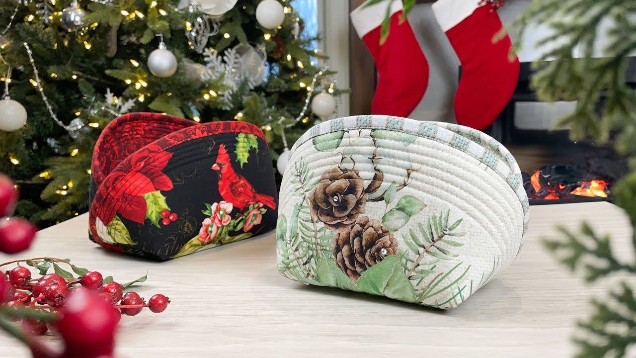 Quick and Easy Round Fabric Basket | Last Minute Holiday Christmas Gift ...