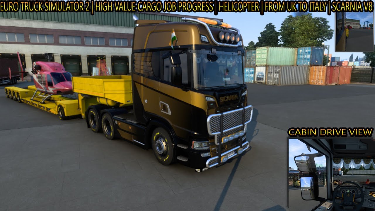 EURO TRUCK SIMULATOR 2 | HIGH VALUE CARGO JOB PROGRESS |HELICOPTER ...