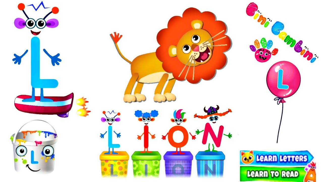 Bini ABC Alphabet | Learn To Write Letter L And Spell The Word LION | Bini Bambini Games #12 ...