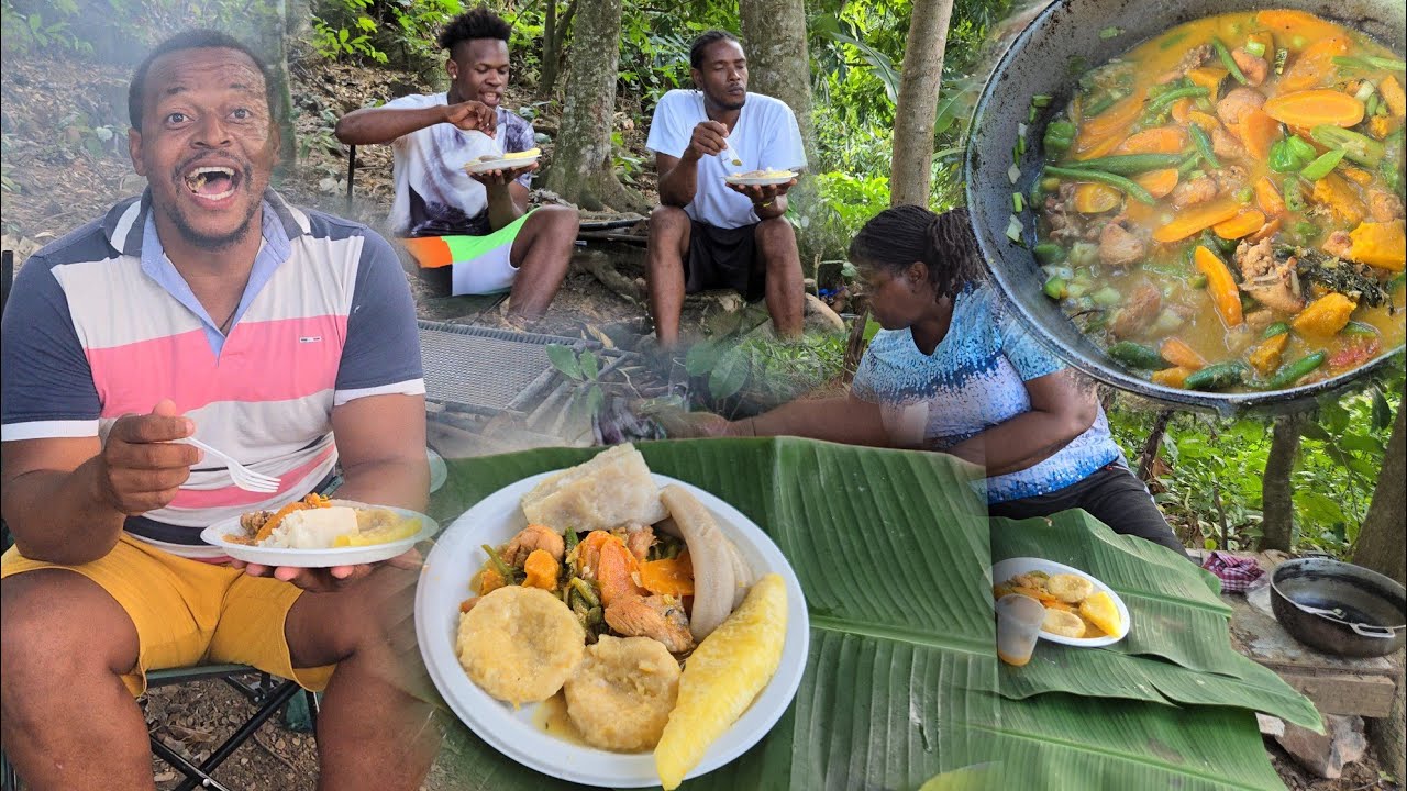 Chicken Run-Down|With Carrot Dumpling,Soft Yam,Breadfruit & Banana Real ...