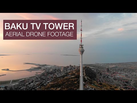 Baku TV Tower - Aerial Drone Footage