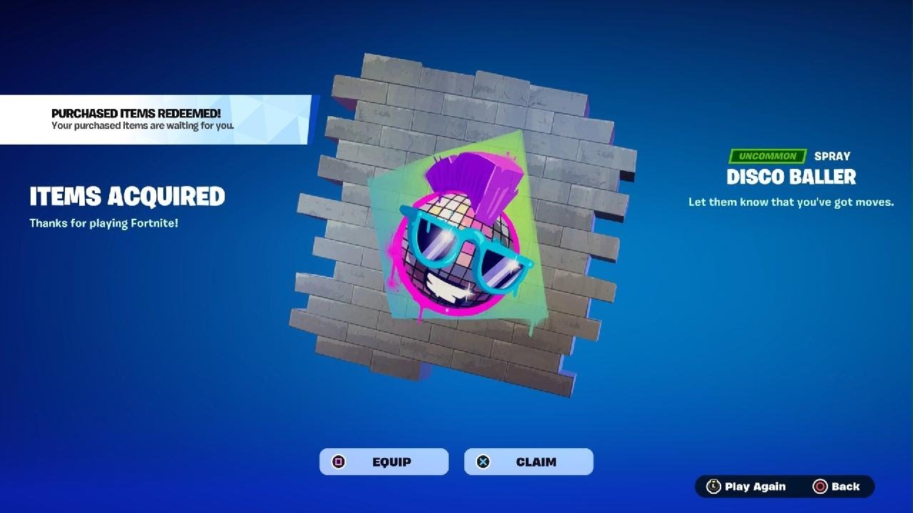 Fortnite Chapter 5 season 2 lantern Fest Freerewards Disco baller Spray ...