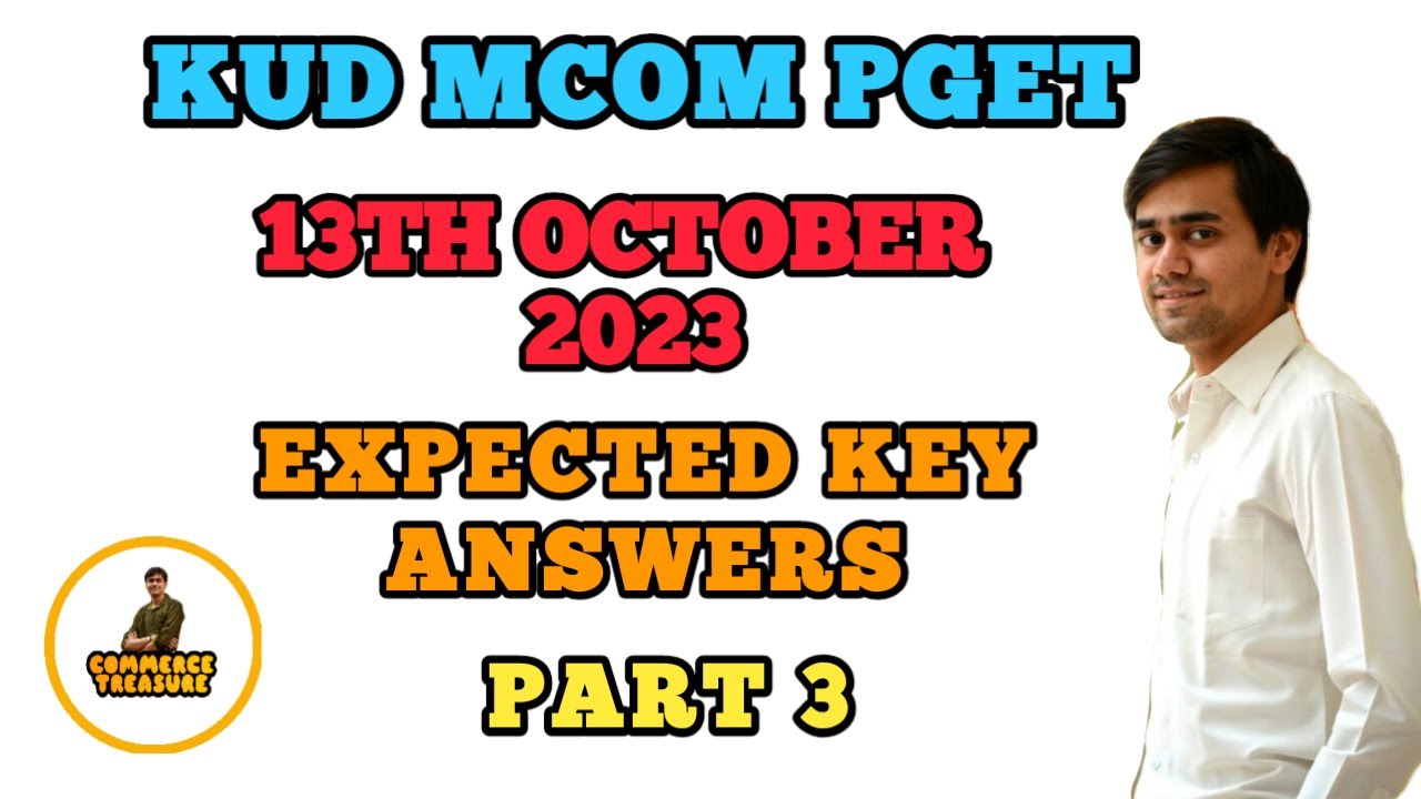 M.Com PGET KUD 13 Oct 2023 Expected key Answers Karnatak University ...