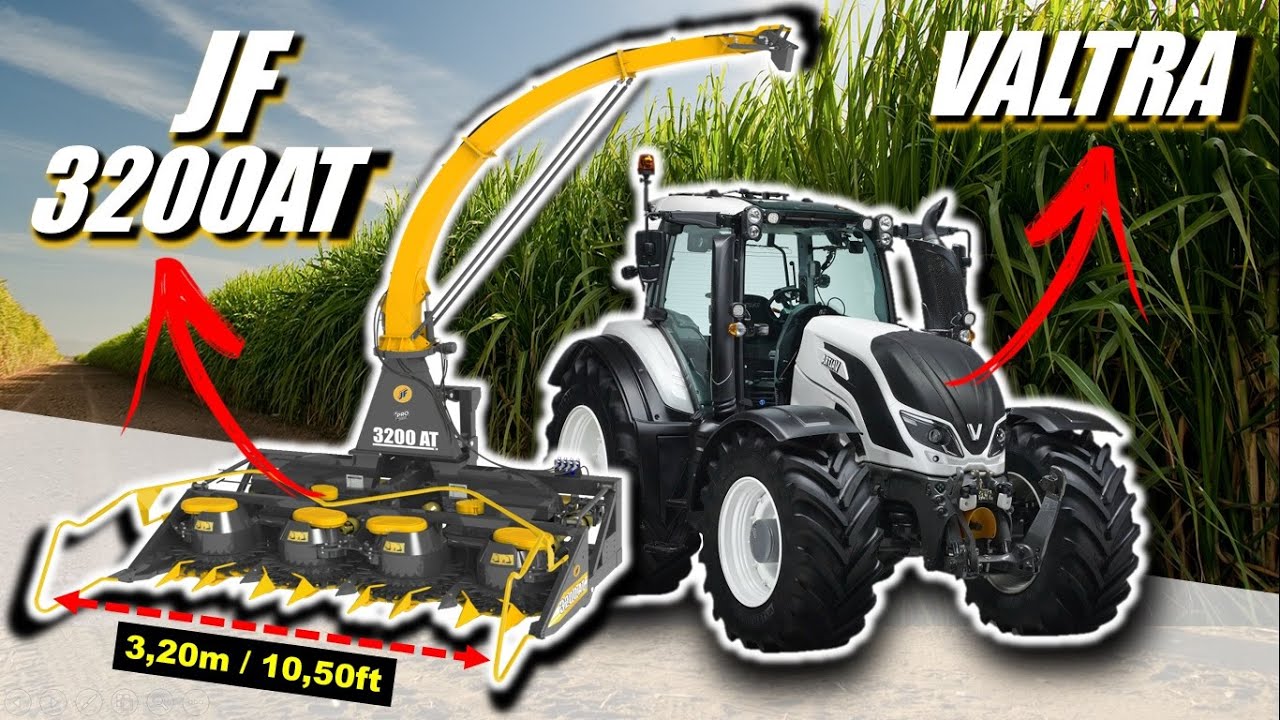 The biggest tractor mounted Forage Harvester JF 3200AT with Valtra T ...