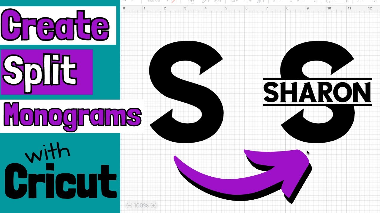 Simple Steps To Create Split Monograms in Cricut Design Space - YouTube