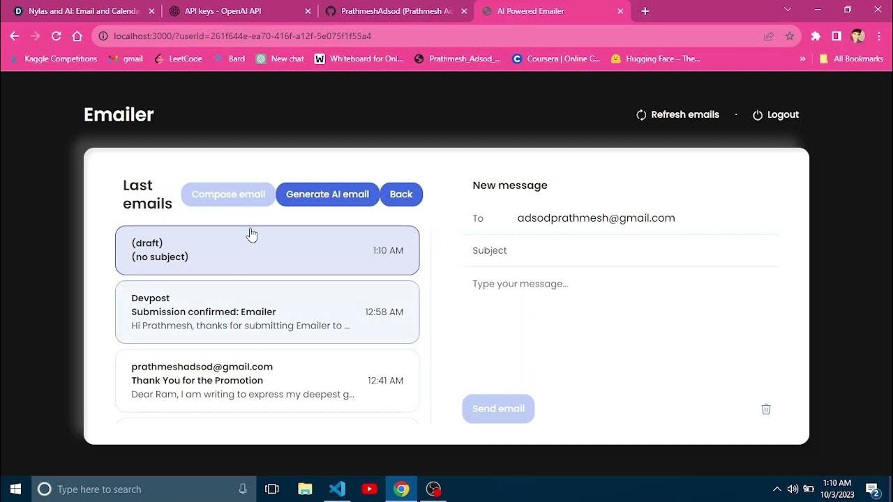 AI emailer with Nylas SDK - YouTube