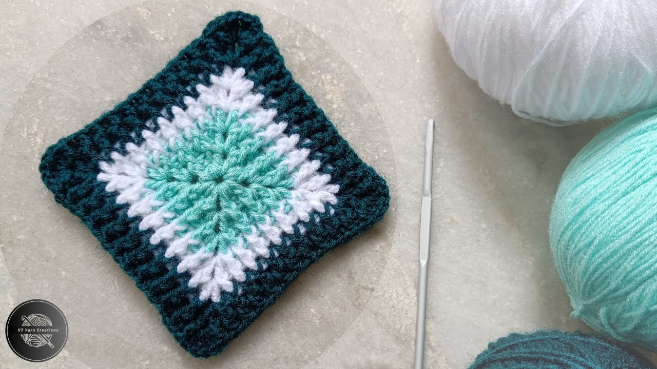 Solid Mosaic Granny Square Crochet Pattern | Beautiful Mosaic Granny ...