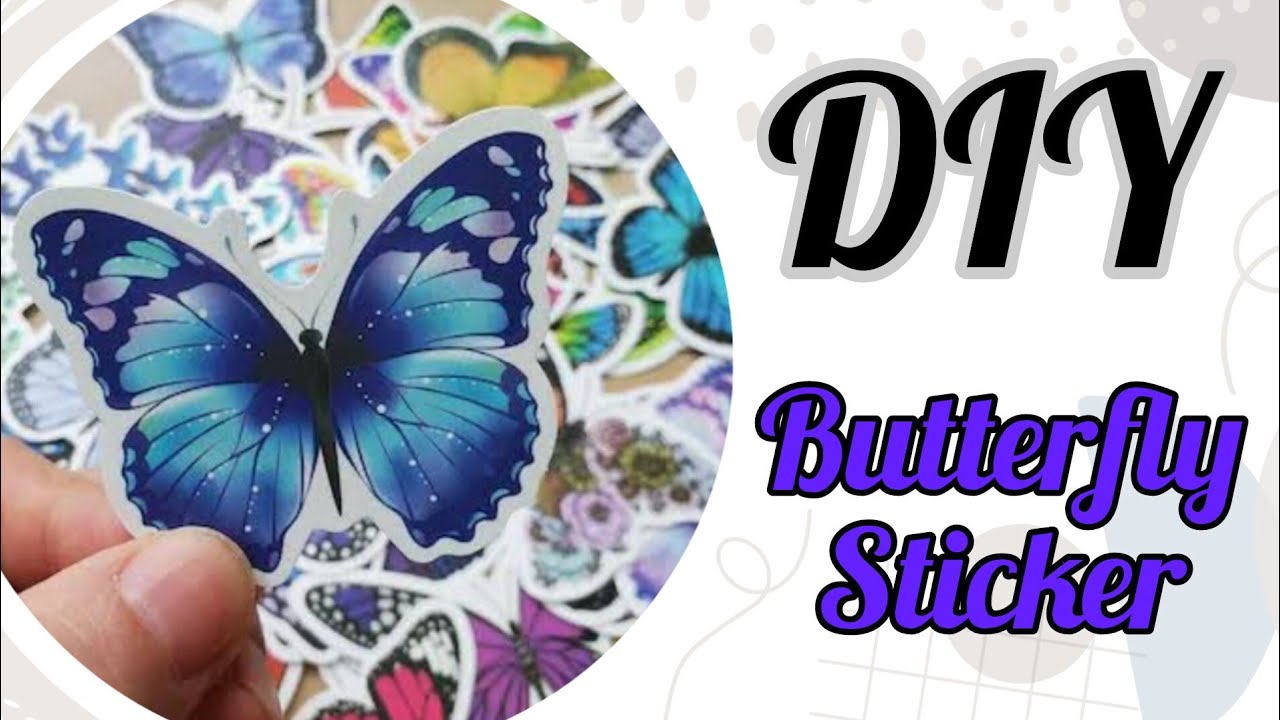 how to make butterfly sticker at home /😱 DIY butterfly sticker for ...