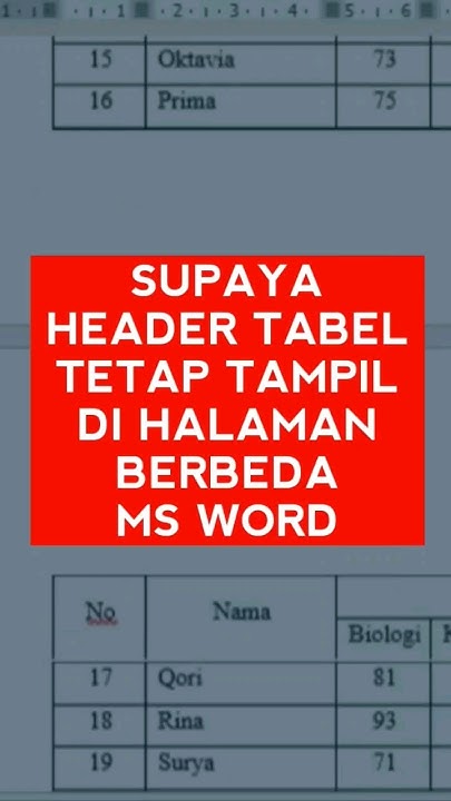 HEADER TABEL AGAR TAMPIL DI HALAMAN BERBEDA MS WORD - YouTube