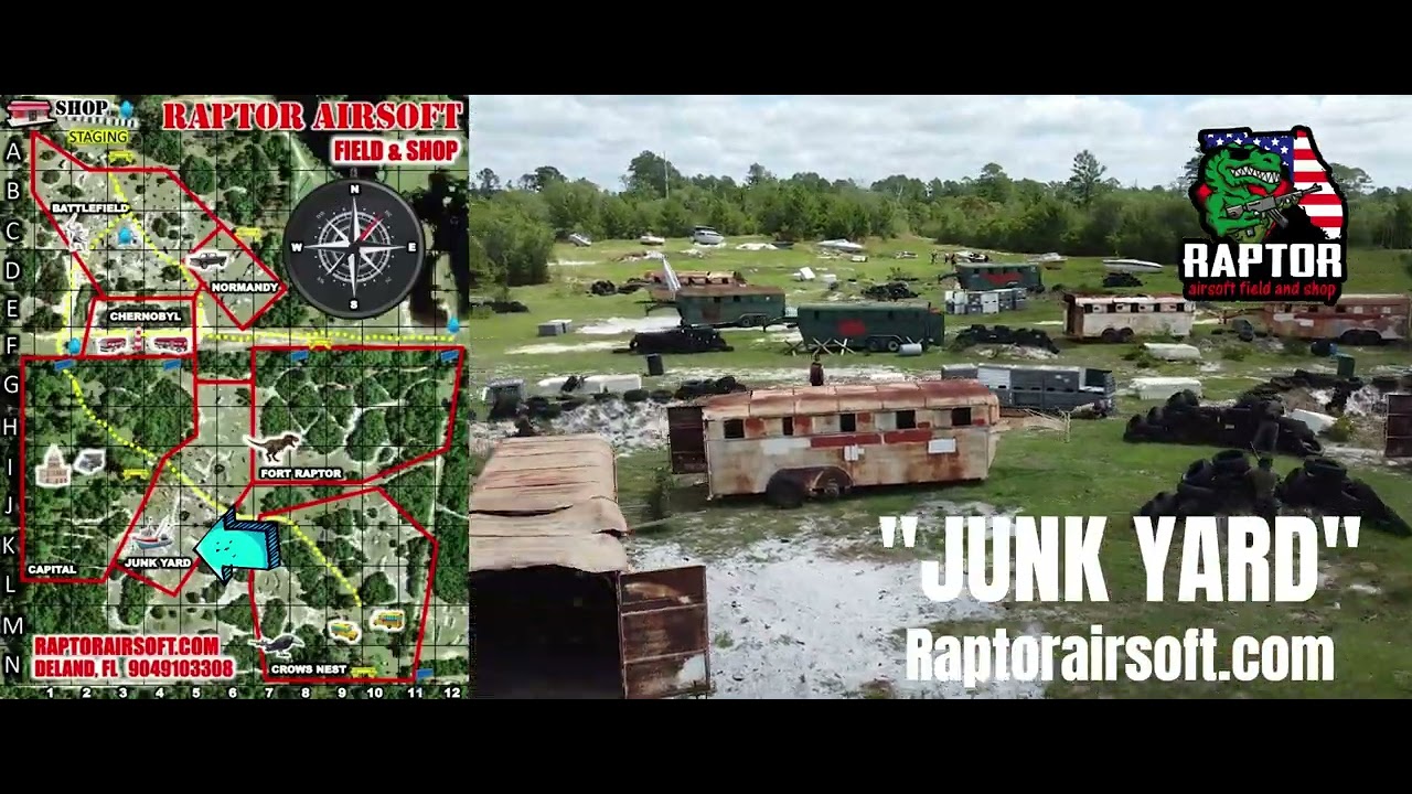 JUNK YARD (Raptor Airsoft Field & Shop) Deland FL - YouTube