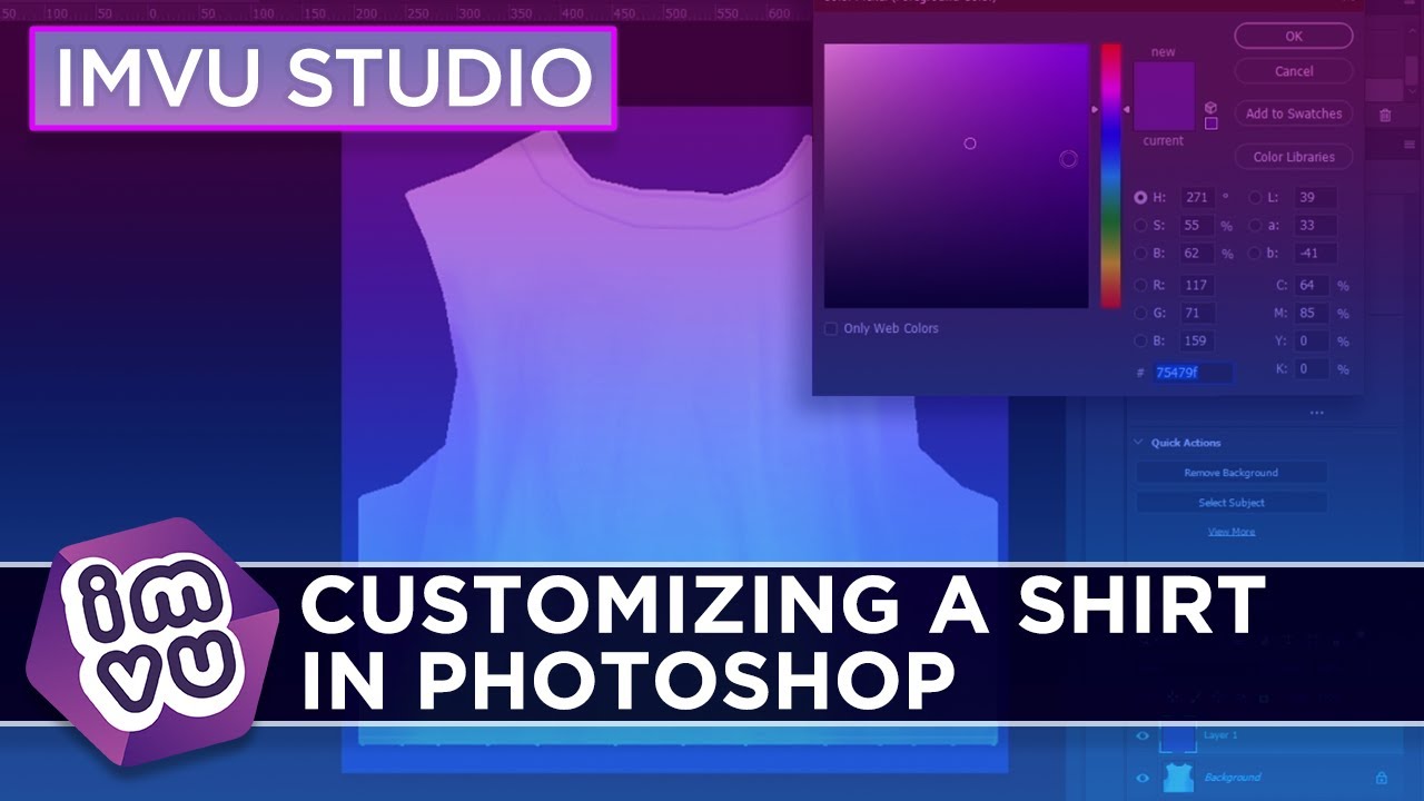 IMVU Studio - Customizing a Shirt in Photoshop - YouTube