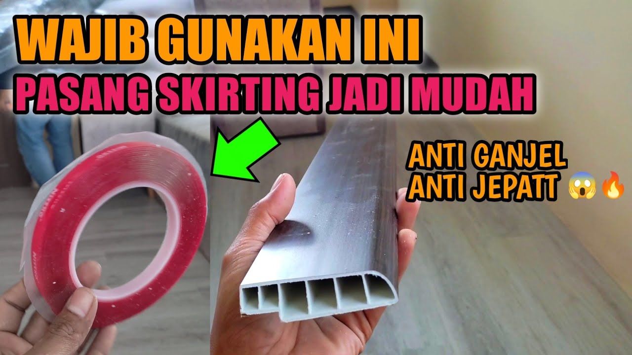 GUNAKAN ALAT INI | Cara pasang list plint skirting untuk VINYL bahan ...