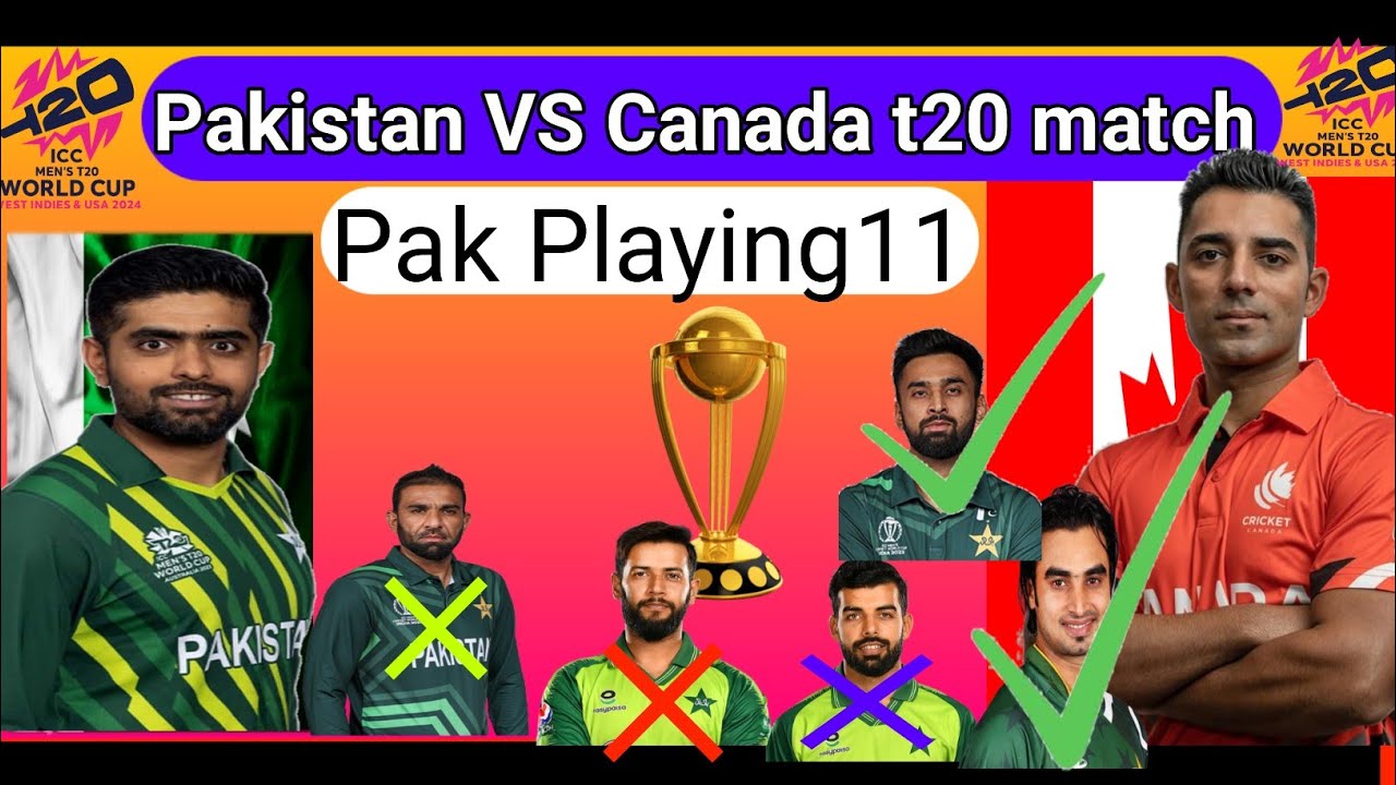 Pakistan Playing11 Vs Canada for icc t20 world cup 2024 | Pak VS Canada ...