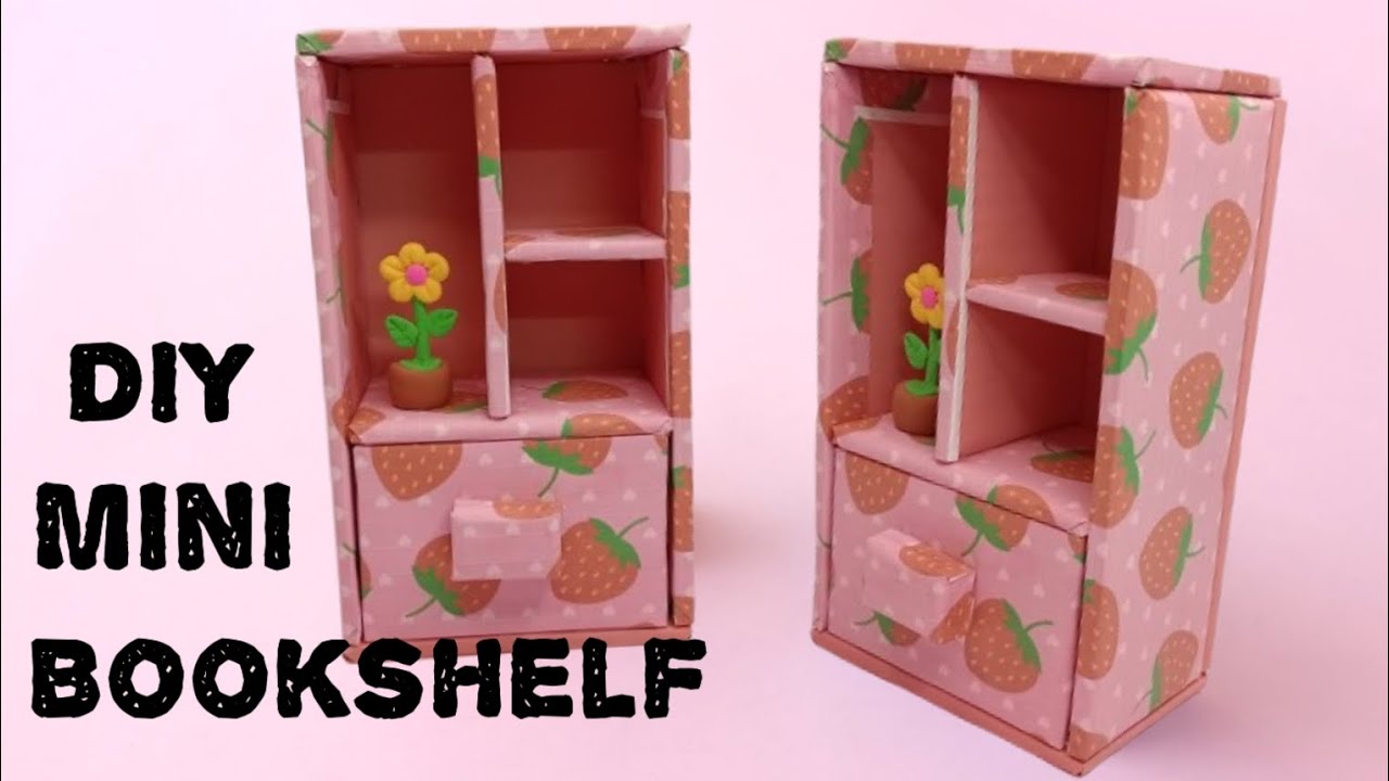 DIY Mini Bookshelf 😍 | How to make Paper Closet |DIY Paper Wardrobe # ...