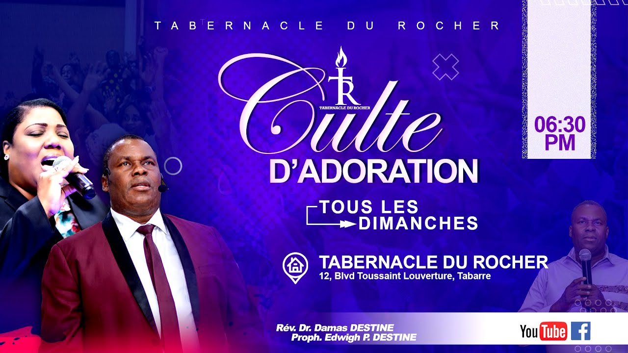 Culte d'adoration Tabernacle du Rocher | Dim. 16 Avril 2023 - YouTube