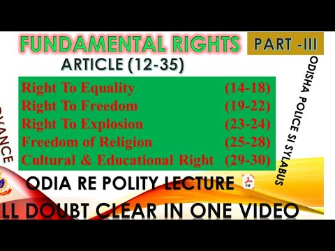 FUNDAMENTAL RIGHTS|| PART III || ARTICLE (12-35) || INDIAN POLITY|| LECTURE IN ODIA|| ODISHA ...