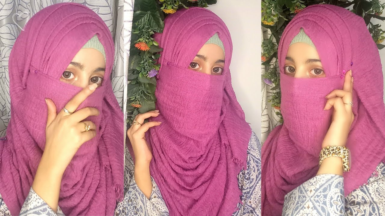 Layered hijab tutorial |Crimps hijab tutorial full coverage hijab ...