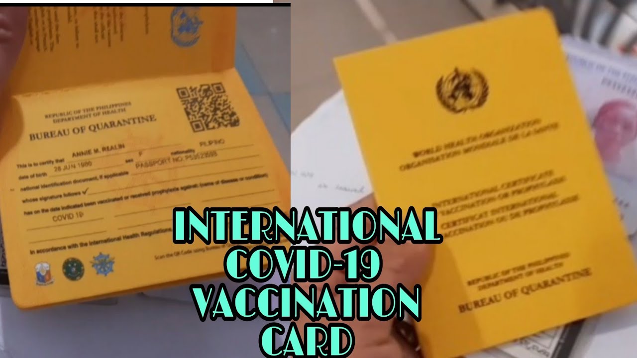 BEAURU OF QUARANTINE YELLOW VACCINE CARD @ HARBOR POINT SUBIC ZAMBALES ...