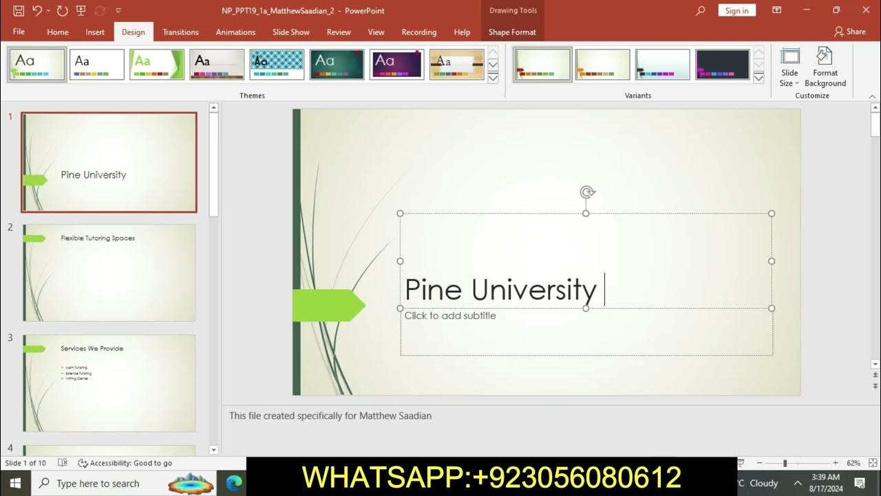 PowerPoint 2019 Module 1 SAM Project 1a || 2019 Module 1 SAM Project 1a ...