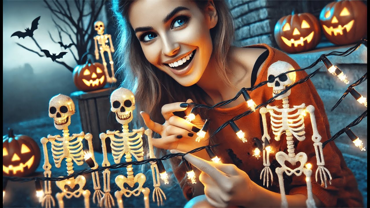 💀 Home Accents Holiday LED 12 ft. Skelly Lighting Kit | Best Skeleton ...