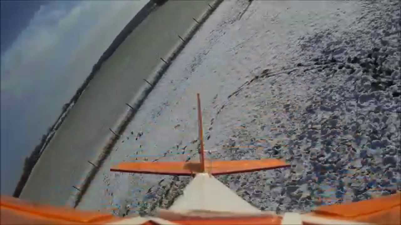 RC plane snow ski flying - YouTube