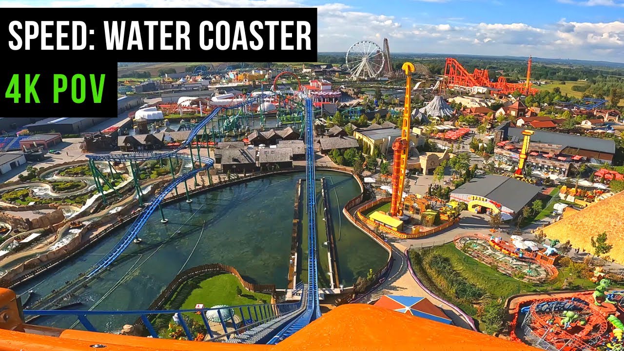 Speed Water Coaster 4K On Ride POV - Energylandia, Poland - YouTube