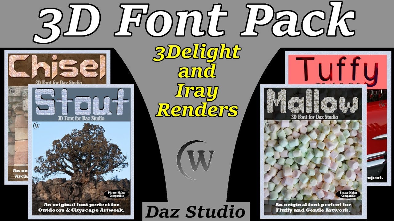 Rendering Iray and 3Delight Scenes in Daz Studio with 3D Font Pack 1 ...