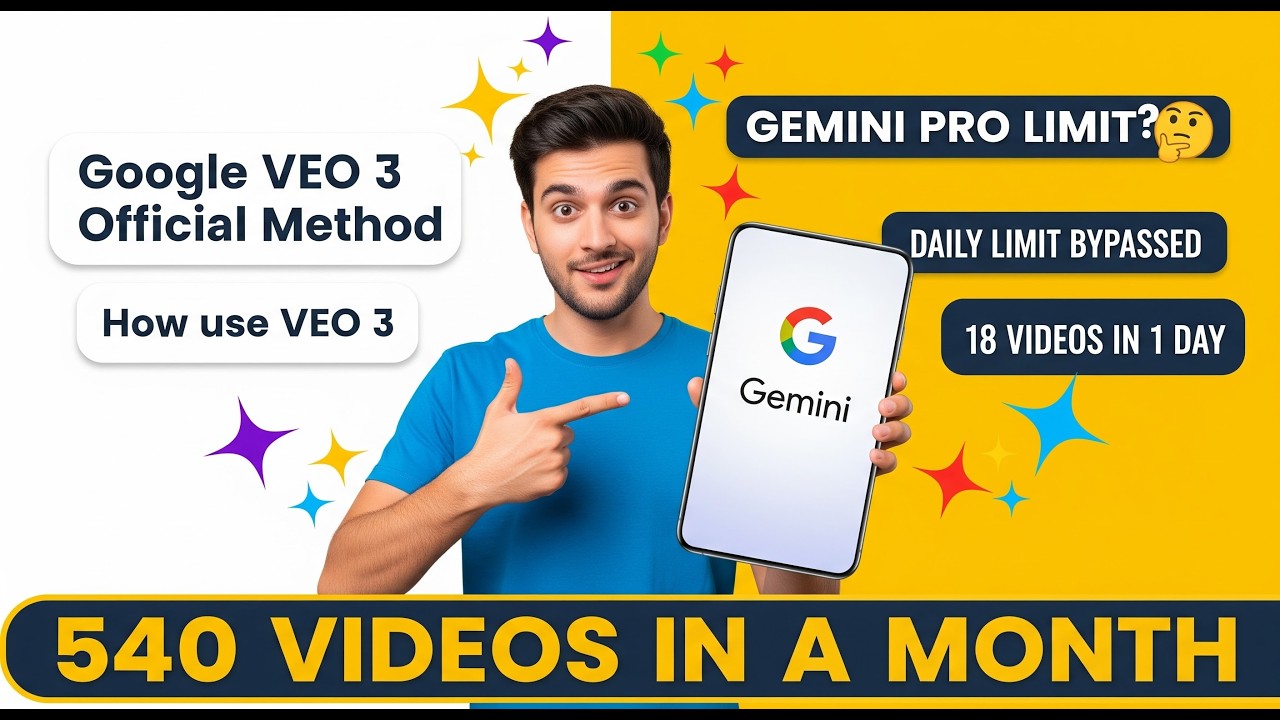 How to Use Google VEO 3 to Create Videos: Master Daily Limits for 540 Videos with 1 Gemini Pro ...