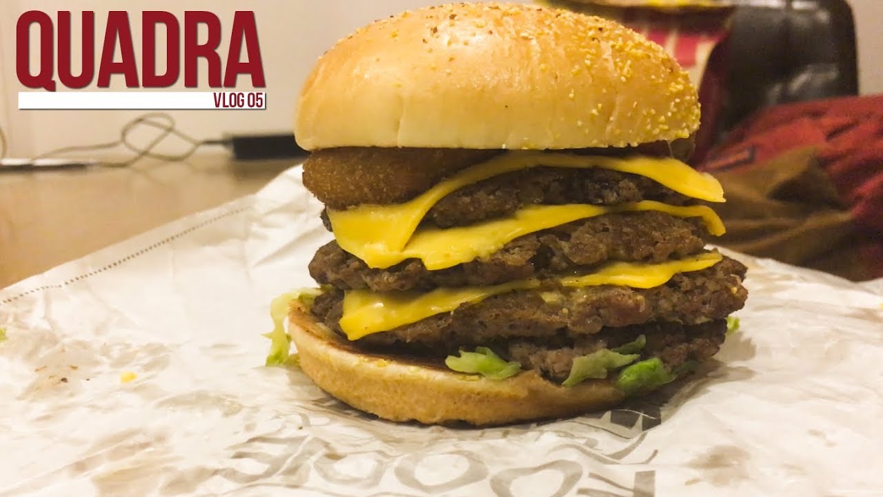 Quadra - Burger Lab (Beef Burger with 4 patties and 4 cheese slice ...