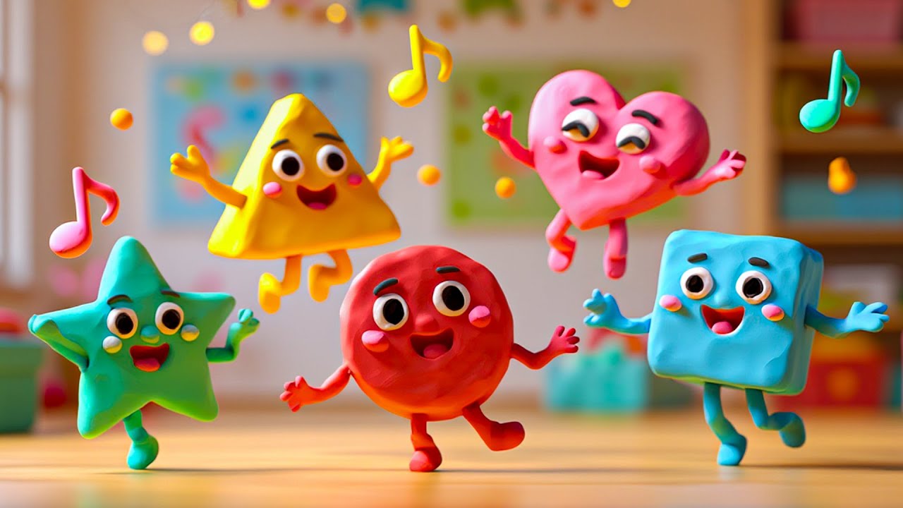 🔺 The Dancing Shapes | 🎶 Fun Shape Song for Kids 🌈| Nursery Rhymes and ...