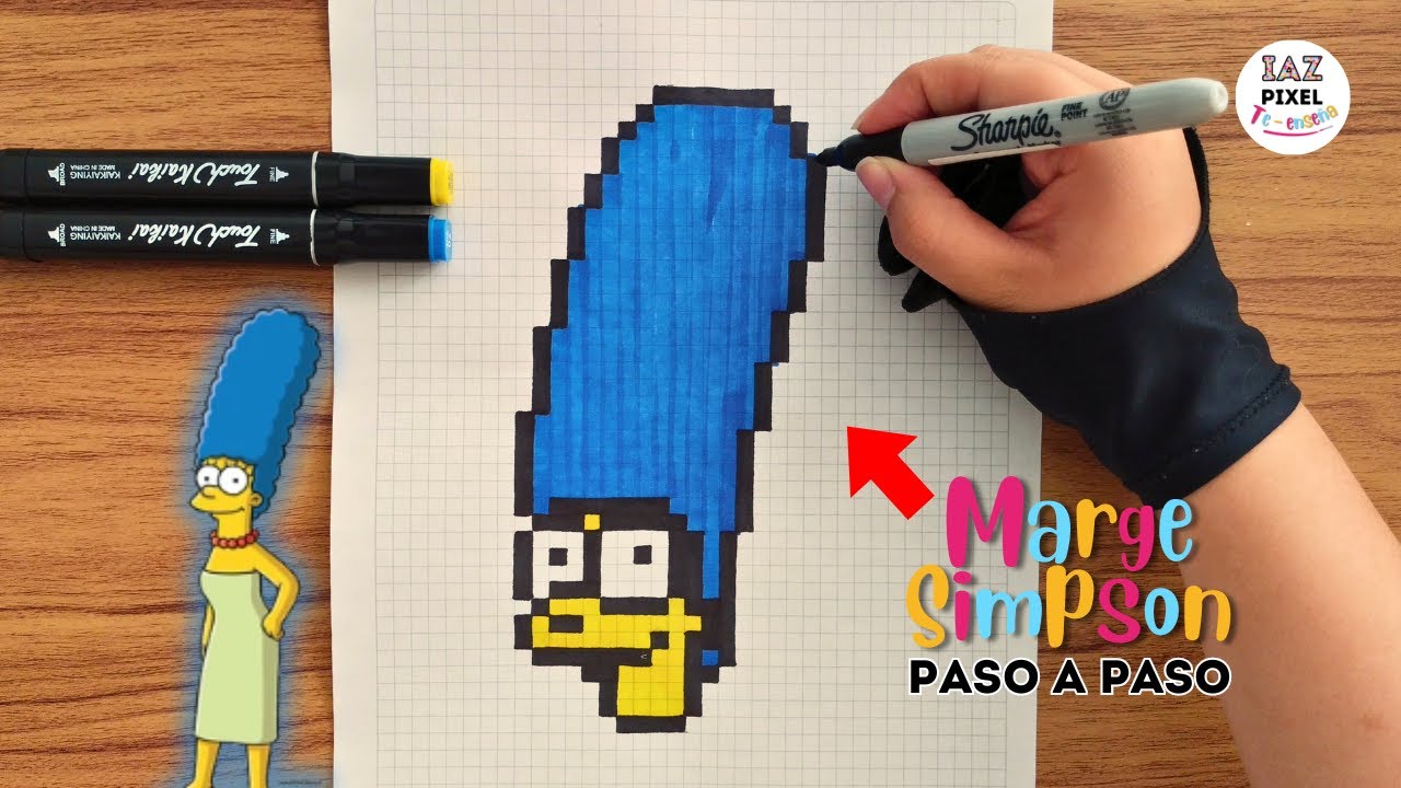 Como pintar a MARGE SIMPSON en PIXEL ART – Tutorial paso a paso # ...