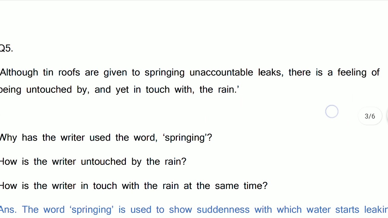 Class 8 Lesson 8 A Short Monsoon Diary Exercise Question Answer class-8-lesson-8-a-short-monsoon-diary-exercise-question-answer