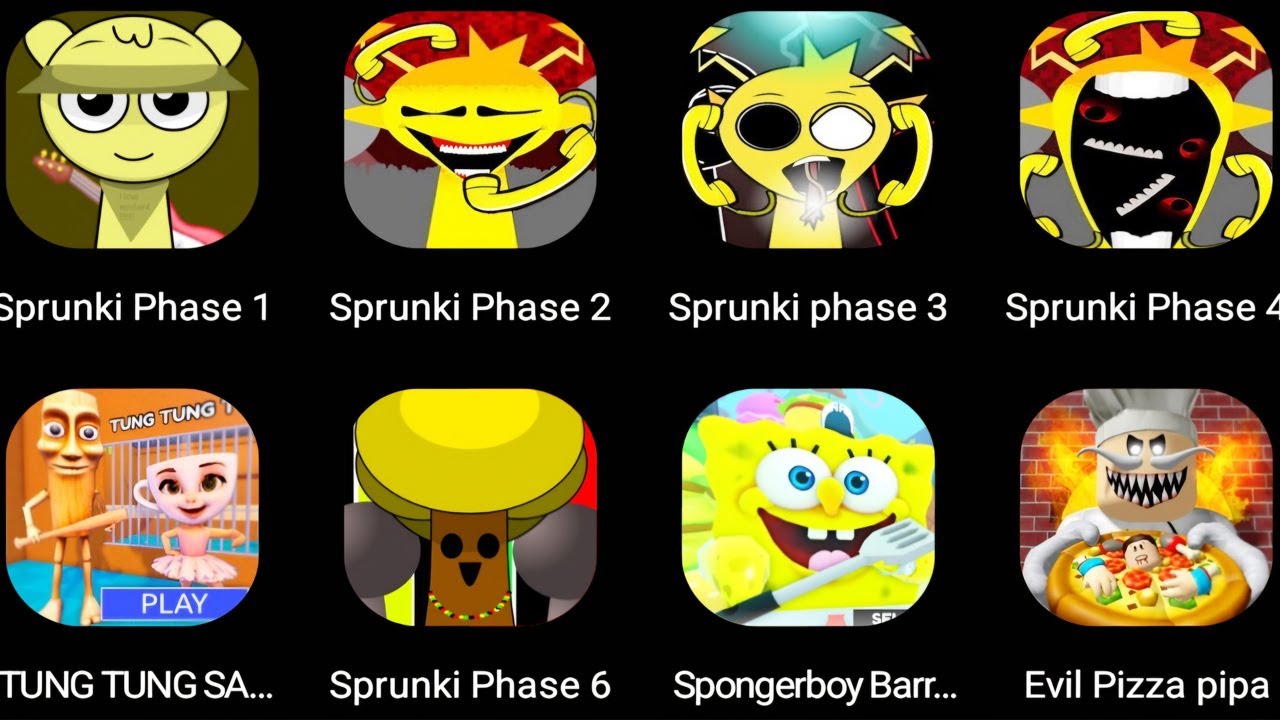 SPRUNKI NEW MOTIFED,SPRUNKI PHASE 1,PHASE 2,PHASE 3,PHASE 4-6,ROBLOX ...