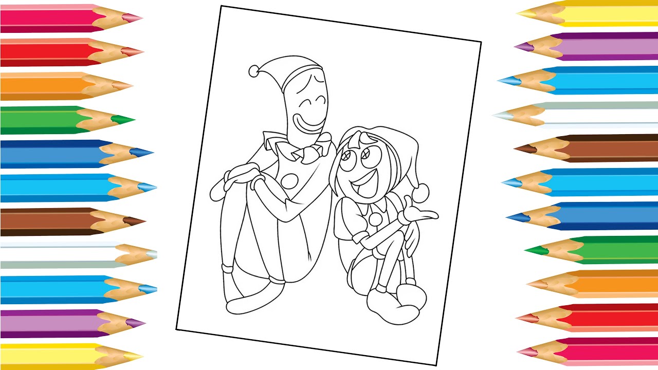 Kaufmo and Pomni from The Amazing Digital Circus Coloring Pages - YouTube
